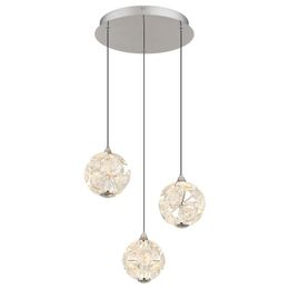 Globo LIGHTING H&auml;ngeleuchte &raquo;VIRINA&laquo; LED-Modul 1 Stk. Warmwei&szlig; H&auml;ngelampe Esszimmer-Leuchte Esstischleuchte Wohnzimmer verchromt