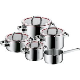 WMF Topf-Set »Function 4, Glasdeckel mit 4 Abgießfunktionen, poliert, unbeschichtet« 1x Bratentopf 20cm, 3x Fleischtopf 16/20/24cm, 1x...