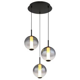 Globo LIGHTING H&auml;ngeleuchte &raquo;LACY&laquo; LED-Modul 1 Stk. Warmwei&szlig; H&auml;ngelampe Esszimmer-Leuchte Esstischleuchte Wohnzimmer schwarz matt