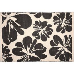 Pad Fußmatte »BLOOM« rechteckig 12 mm Höhe Schmutzfangmatte, handgewebt, Blumen Muster, In- und Outdoor geeignet black Obermaterial: 100%...