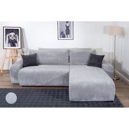 Collection AB Ecksofa »Pia, L-Form, Breite 237 cm, mit Schlaffunktion« hellgrau