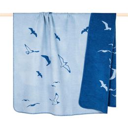 Pad Wohndecke »Seagull« Made in Europe blue Obermaterial: 60% Baumwolle, 40% Polyacryl B/L: 150 cm x 200 cm