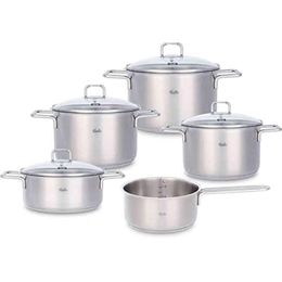 Fissler Topf-Set »Hamburg« Set, Kochtopf 16/20/24 + Bratentopf 20cm + Stielkasserolle 16cm oD, 5 Stk. tlg. Edelstahl 18/10 silberfarben