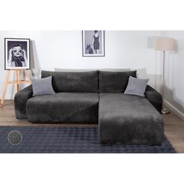 Collection AB Ecksofa »Pia, L-Form, Breite 237 cm, mit Schlaffunktion« anthrazit