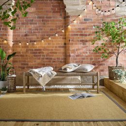 FLAIR RUGS Teppich &raquo;Sisal Look&laquo; rechteckig 6 mm H&ouml;he Sisal Look Border Indoor Outdoor Bodenl&auml;ufer Teppich grau Kunstfaser