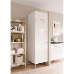 Optifit K&uuml;che &raquo;Lilly&laquo; Breite 60 cm, wahlweise mit E-Ger&auml;t K&uuml;che: wei&szlig; + Front: wei&szlig; lackiert + Korpus: wei&szlig; + Arbeitsplatte: Black Stone