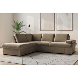 Sit & More sit&more Ecksofa &raquo;Moreno L-Form, B: 238 cm&laquo; mit Armteilverstellung, optional Bettfunktion braun 100% Polyester