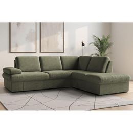 Sit & More SIT&MORE Ecksofa »Moreno L-Form, B: 238 cm« mit Armteilverstellung, optional Bettfunktion olive