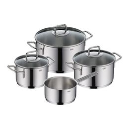Silit Topf-Set »Extra Cook Induktion, Kochgeschirr-Set mit Glasdeckel, Innenskalierung« 3x Kochtöpfe 16/20/24 cm mit Deckel, 1x Stielkasserolle 16...