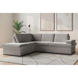 Sit & More SIT&MORE Ecksofa »Moreno L-Form, B: 238 cm« mit Armteilverstellung, optional Bettfunktion grau
