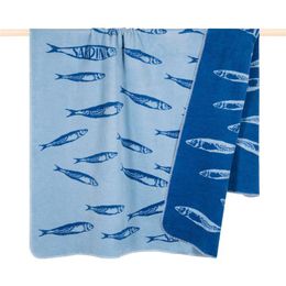 Pad Wohndecke »Fish« Made in Europe blue Obermaterial: 65% Baumwolle, 35% Polyacryl B/L: 150 cm x 200 cm