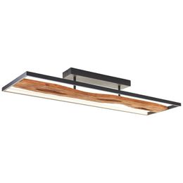 Brilliant LED Deckenleuchte »Chaumont« LED-Board 1 Stk. Warmweiß LED Deckenlampe, 100x14x30 cm, 6600 lm 3000 K, Metall/Holz/Kunststoff schwarz/holz
