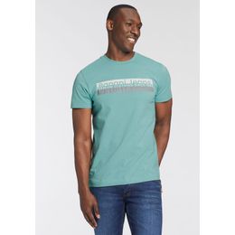 Bruno Banani Herren T-Shirt mit modischem Frontprint gr&uuml;n XL (56/58)