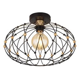 Globo LIGHTING Deckenleuchte »GREYS« E27 1 Stk. Deckenlampe Wohnzimmer-Leuchte Schlafzimmer-Leuchte Flur Küche schwarz matt