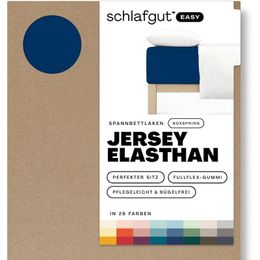 Schlafgut Spannbettlaken »EASY Jersey Elasthan Boxspring« MADE IN GREEN by OEKO-TEX Blue Deep Obermaterial: 95% Baumwolle, 5% Elasthan