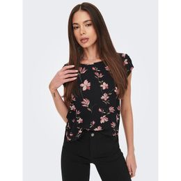 Only Shirtbluse »ONLVIC S/S AOP TOP NOOS PTM« mit Allover Druck Black AOP:MAGNOLIA 42 (XL) 42 (XL) Feminine Bluse von Only