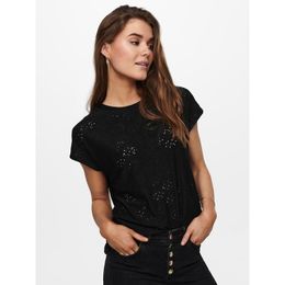 Only Kurzarmshirt &raquo;ONLSMILLA LIFE S/S TOP JRS NOOS&laquo; regular fit, modisch, Single Jersey, Materialmix, Rundhals Black L (40) L (40) T-Shirt von Only