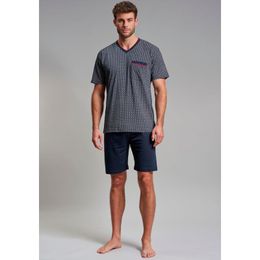 Götzburg GÖTZBURG Shorty »Manhattan« 2 Stk. tlg., Kurzarm, V-Ausschnitt, kurze Hose, Baumwolle, weich navy 56 (XXL) 56 (XXL) Kurzer Herren Pyjama von Götzburg