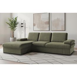 Sit & More SIT&MORE Ecksofa »Moreno L-Form, B: 247 cm« mit Armteilverstellung, optional Bettfunktion olive