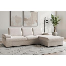 Sit & More sit&more Ecksofa &raquo;Moreno L-Form, B: 247 cm&laquo; mit Armteilverstellung, optional Bettfunktion beige 100% Polyester
