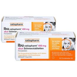 IBU-ratiopharm 400 mg akut Schmerztbl.Filmtabl. Set (2x50St) 2 St