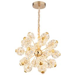 Globo LIGHTING H&auml;ngeleuchte &raquo;FLORIELLA&laquo; LED-Modul 1 Stk. Warmwei&szlig; H&auml;ngelampe Esszimmer-Leuchte Esstischleuchte Wohnzimmer goldfarben