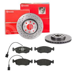 Brembo Bremsensatz-Vorderachse XTRA LINE / STANDARD Bremsensatz, Scheibenbremse vorne rechts links Gelocht/innenbel. 257mm f&uuml;r FIAT VAUXHALL OPEL 9319