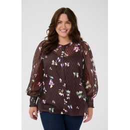 Kaffe Curve Bluse Damen Gr&ouml;&szlig;e 5XL mokka / mischfarben