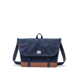 HERSCHEL Cove Messenger - Umhängetasche 16" 38 cm (grid-black) in navy/saddle brown | Gr.: onesize