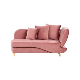 Beliani Chaiselongue MERI in Rosa/Braun - (W) 155 x (H) 76 x (L) 69 cm | Gr.: onesize