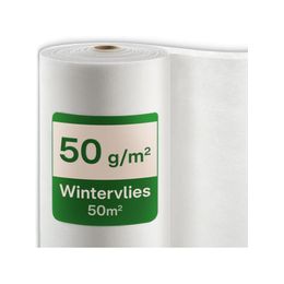 Praknu Wintervlies f&uuml;r Pflanzen Frostschutz 50g/m&sup2; - 50m &times; 1m auf Rolle | Gr.: onesize