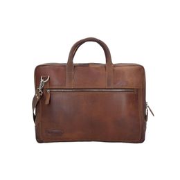 Plevier Vintage London Aktentasche RFID Schutz Leder 41 cm Laptopfach in braun | Gr.: onesize
