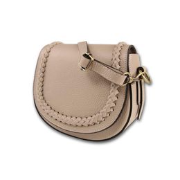 Leder Schultertasche, Umhängetasche Toscanto Tasche taupe, beige ca. 21cm | Gr.: onesize