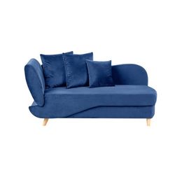 Beliani Chaiselongue MERI in Blau/Braun - (W) 155 x (H) 76 x (L) 69 cm | Gr.: onesize