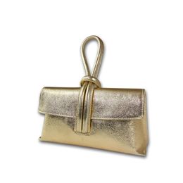 Leder Abendtasche, Umhängetasche Toscanto Tasche gold ca. 23cm | Gr.: onesize