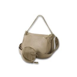 Leder Umhängetasche Toscanto Tasche taupe, beige ca. 24cm | Gr.: onesize
