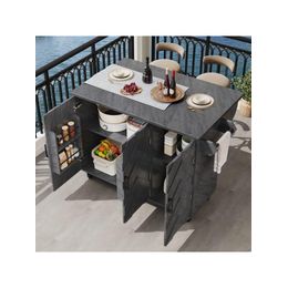 ABRIHOME K&uuml;cheninsel mit Handtuchhalter und T&uuml;rablage, 118*45(75)*92cm | Gr.: onesize