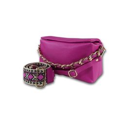Leder Umhängetasche, Citytasche Toscanto Tasche pink, fuchsia ca. 25cm | Gr.: onesize