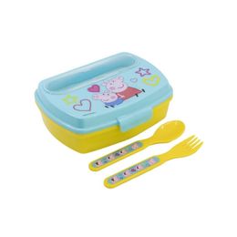 Peppa Pig Kinder Brotdosemit Besteck Lunchbox Pausenbox Schulbrotbox | Gr.: onesize