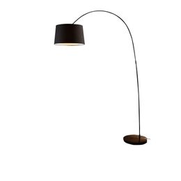 Salesfever Bogenlampe 205 cm dimmbar Marmorfuß und mattem Stoff Lampenschirm in Schwarz | Gr.: onesize