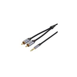 Wisam Audio-Kabel - 2xCinch auf 3,5mm Kabel 1,5m (grau) | Gr.: onesize