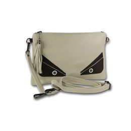 Leder Handgelenktasche Toscanto Tasche beige, weiß, schwarz ca. 30cm | Gr.: onesize
