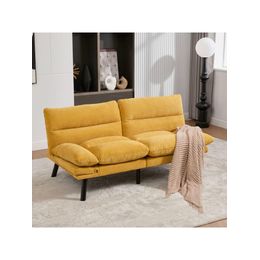 ABRIHOME Klappbares Schlafsofa Couch Sofa mit luftdurchlässiger Sitzfläche in Gelb | Gr.: onesize