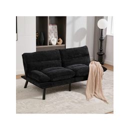 ABRIHOME Klappbares Schlafsofa Couch Sofa mit luftdurchlässiger Sitzfläche in Schwarz | Gr.: onesize