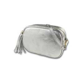 Leder Umhängetasche Toscanto Tasche silber metallic ca. 21cm | Gr.: onesize