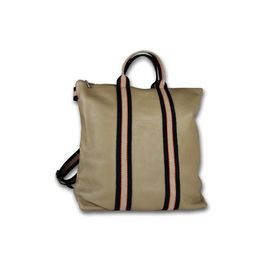 Leder, Canvas Cityrucksack Toscanto Tasche taupe, blau, beige ca. 43cm | Gr.: onesize
