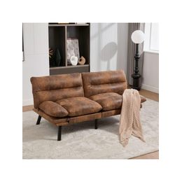 ABRIHOME Klappbares Schlafsofa Couch Sofa mit luftdurchlässiger Sitzfläche in Braun | Gr.: onesize