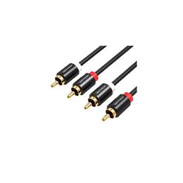 Wisam Audiokabel 2xCinch-Stecker auf 2xCinch-Stecker 2m (schwarz) | Gr.: onesize