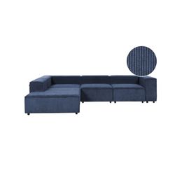 Beliani 3-tlg Ecksofa ARDAL in Blau/Schwarz | Gr.: onesize