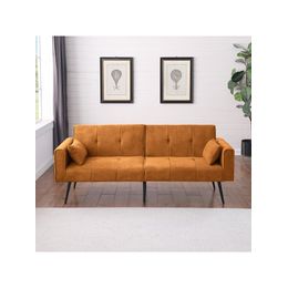 ABRIHOME Umwandelbares Schlafsofa Futon Set für Wohnzimmer in Gelb | Gr.: onesize